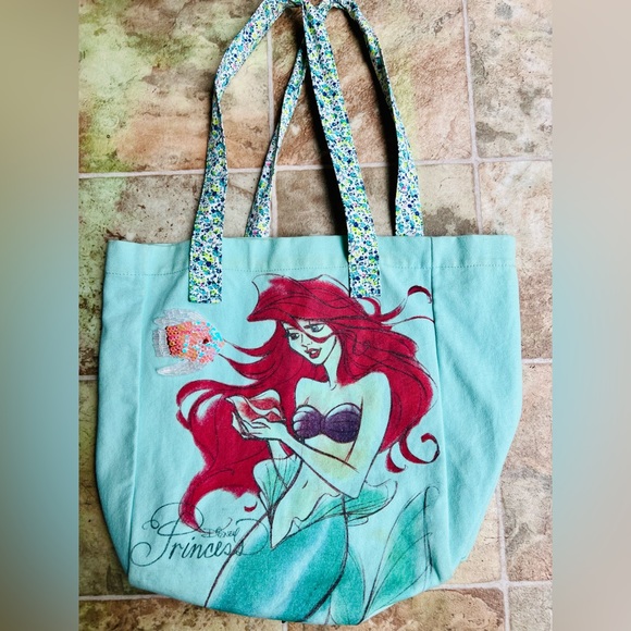Disney | Bags | Rare Authentic Disney Little Mermaid Ariel Canvas Tote ...